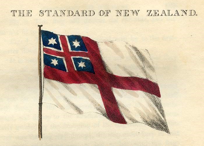 The New Zealand flag flying in China in 1834 - Ian Ferguson